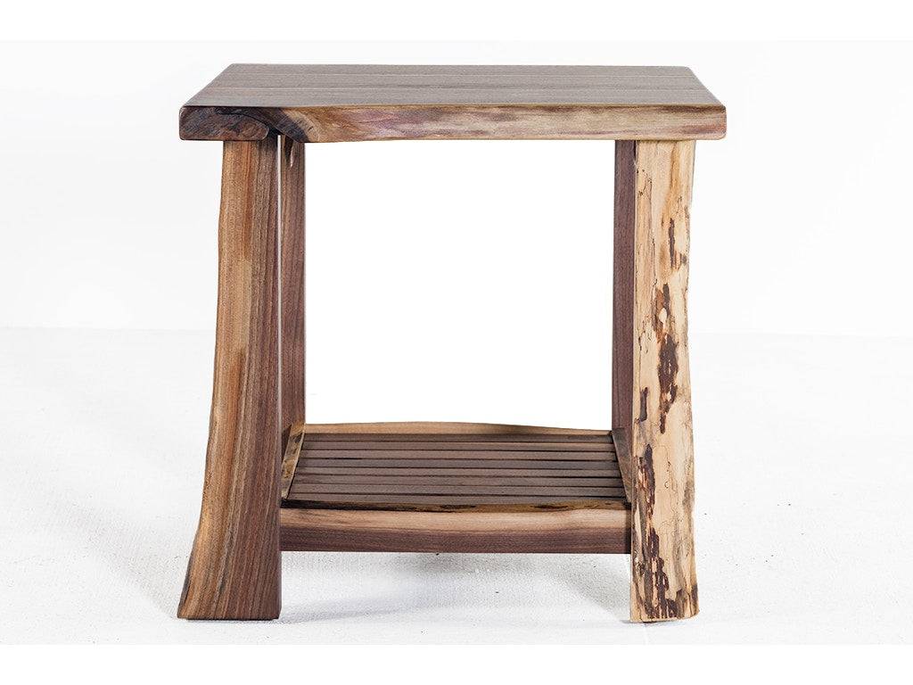 Live Edge Black Walnut End Table W/ Shelf | Retreat Home Furniture